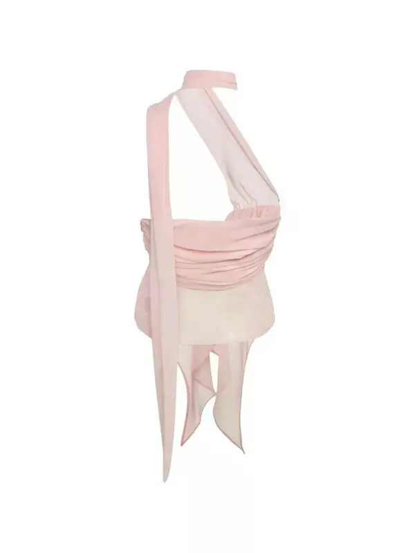 GUIZIO Chiffon Halterneck Wrap Top