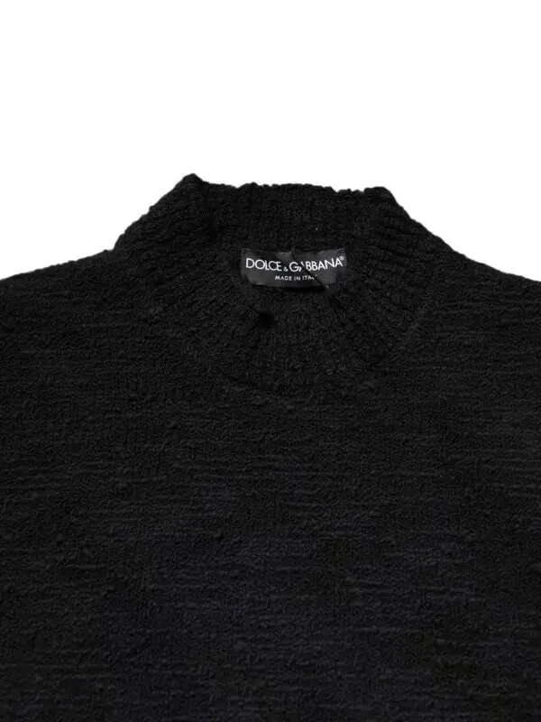 Dolce & Gabbana Textured Knit Mock Neck Sweater