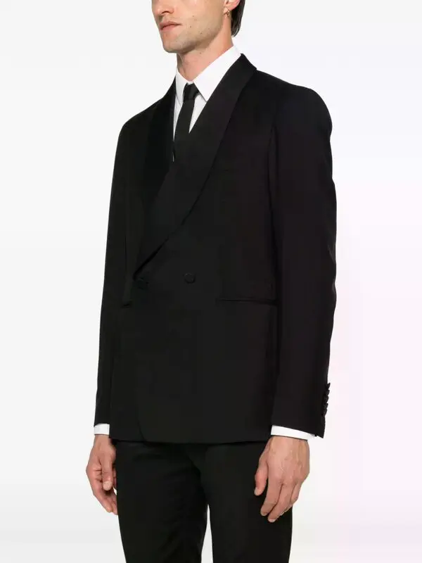 Tagliatore Super 110's Double-breasted Shawl-lapel Wool Blazer