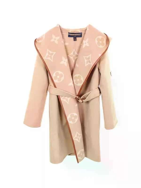 LOUIS VUITTON Monogram Hooded Wrap Coat