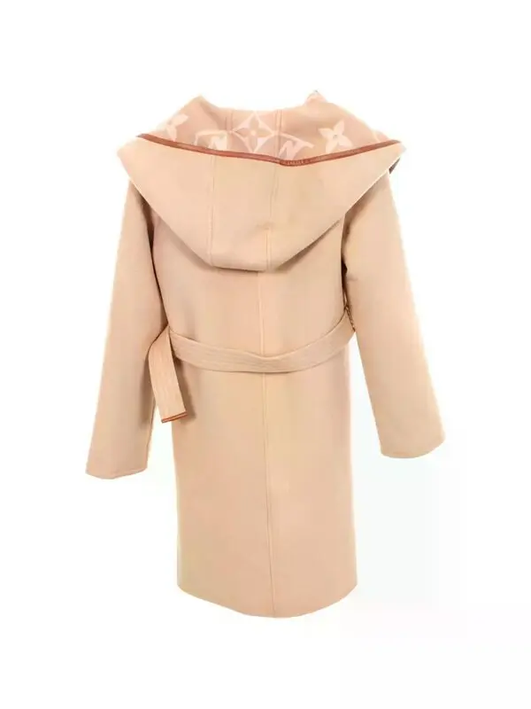 LOUIS VUITTON Monogram Hooded Wrap Coat