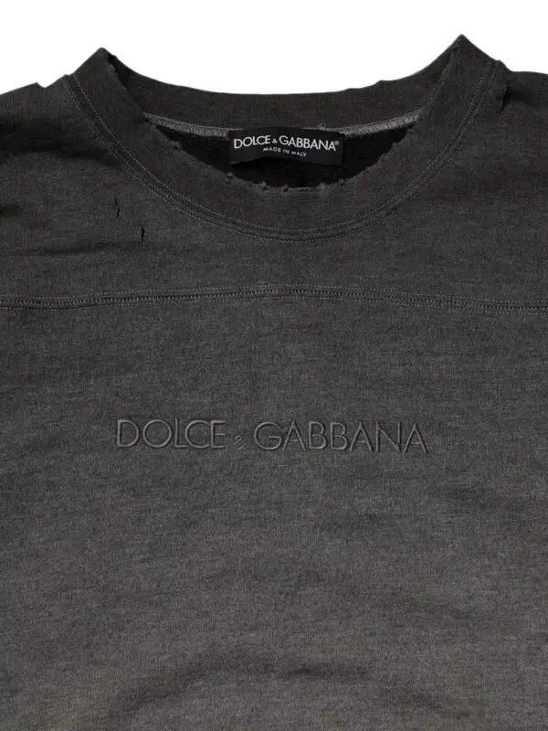 Dolce & Gabbana Distressed Logo Embroidered Sweatshirt