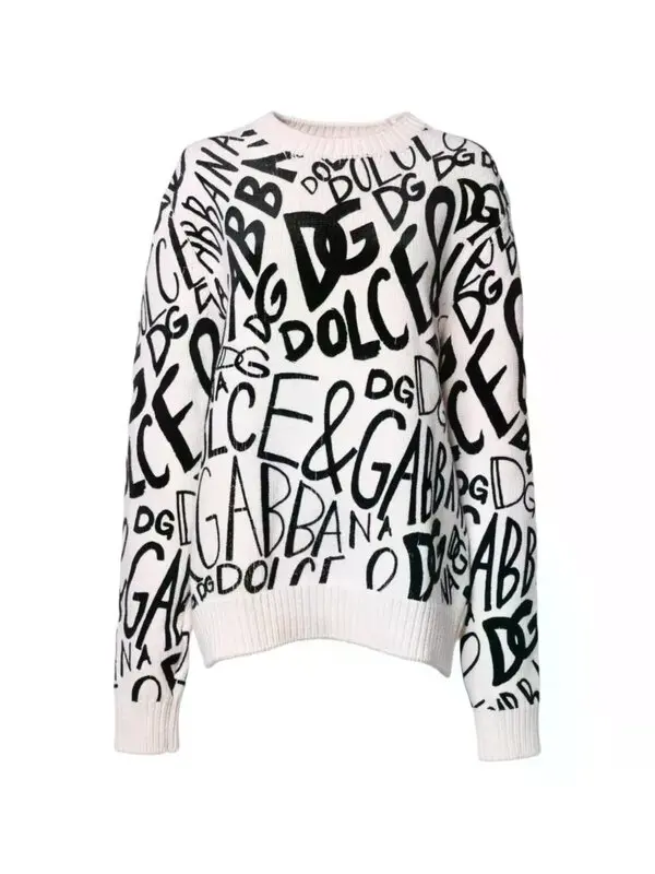 Dolce & Gabbana Graffiti Logo Wool Sweater