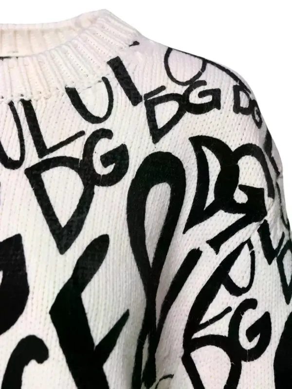 Dolce & Gabbana Graffiti Logo Wool Sweater