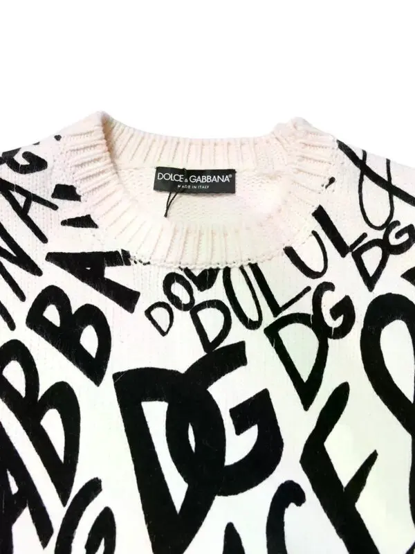 Dolce & Gabbana Graffiti Logo Wool Sweater