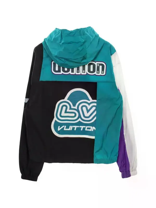 LOUIS VUITTON Patchwork Logo Zip-up Hooded Jacket