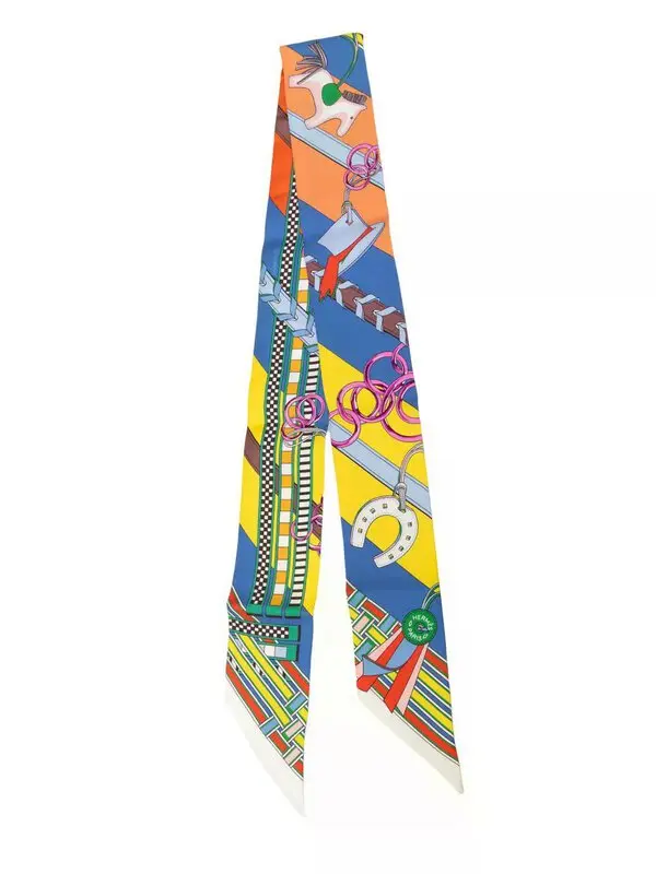 Hermès 2000-2026 Brides Et Gris Silk Twilly Scarf Scarves - Blue