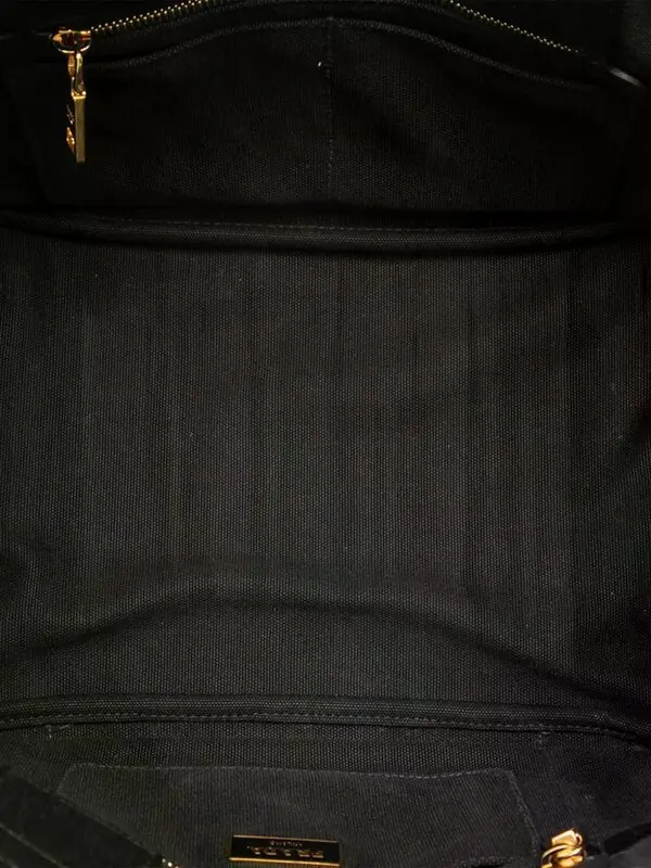 Prada Canvas Canapa Logo Tote Satchel - Black