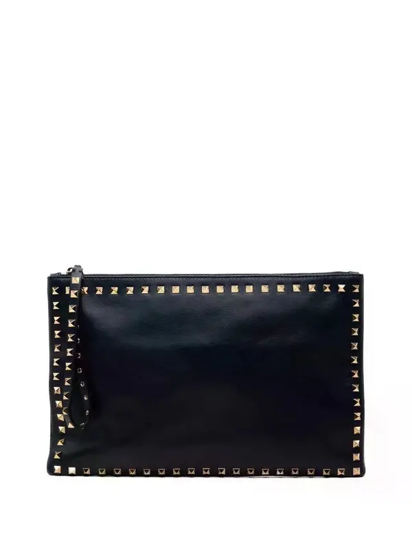 Valentino Garavani Leather Rockstud Clutch Bag