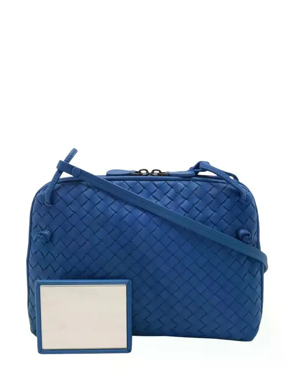 Bottega Veneta Nappa Intrecciato Nodini Crossbody Bag - Blue