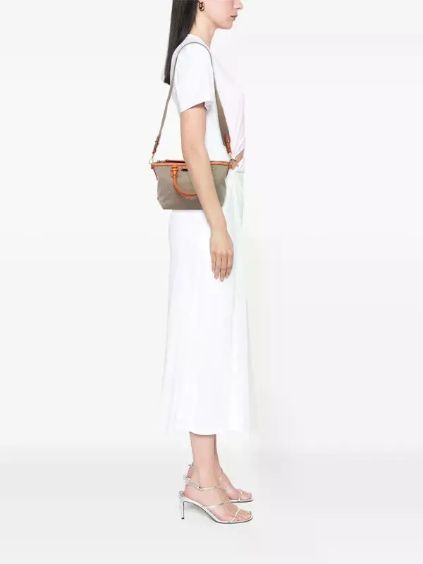 Prada Canvas Canapa Logo Bow Satchel - Neutrals
