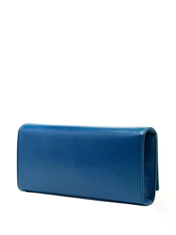 Saint Laurent Monogram Cassandre Clutch Bag - Blue