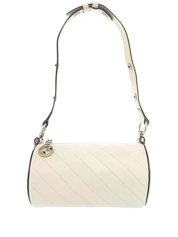 Gucci Leather Blondie Barrel Shoulder Bag - White