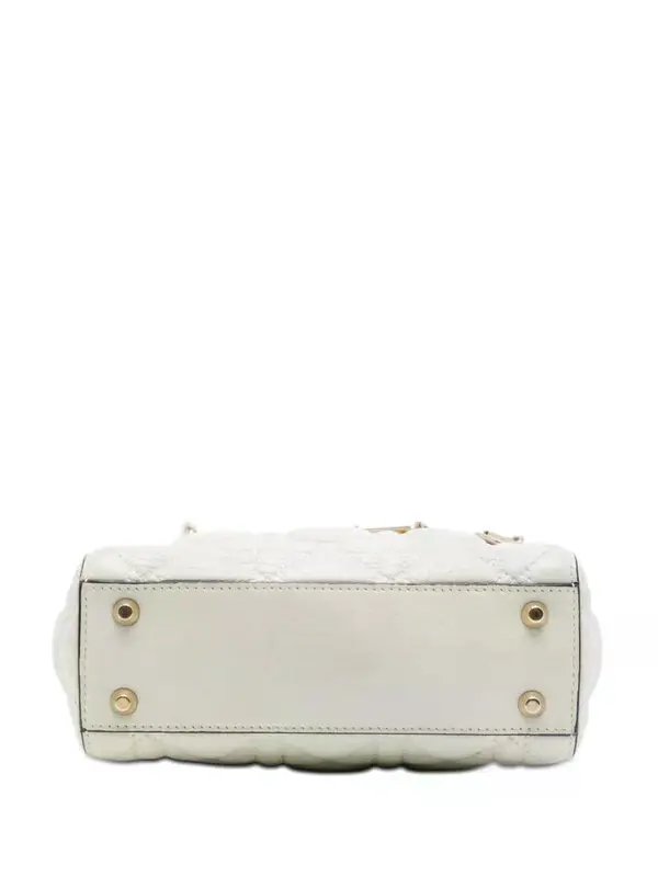 Dior 2017 Mini Lambskin Lady Satchel - White