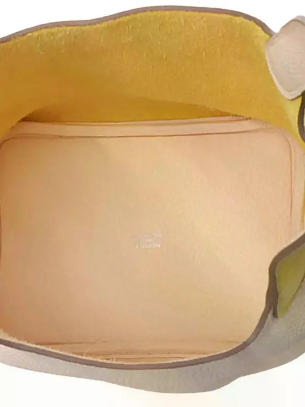 Hermès Bicolor Clemence Picotin Lock 18 Handbag - White