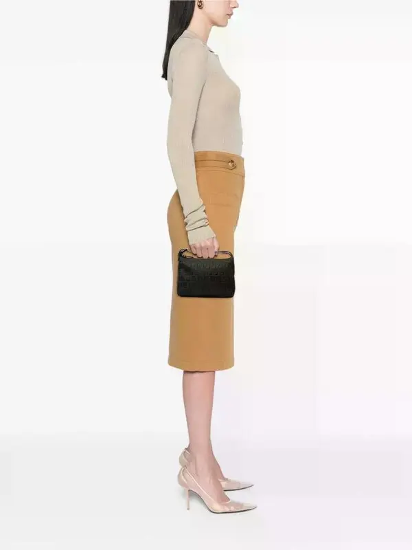 Fendi Zucchino Canvas Handbag - Black
