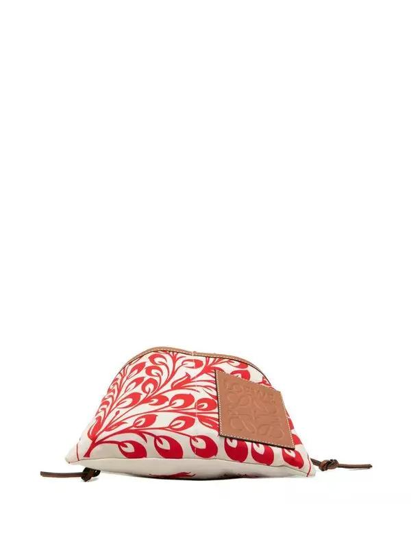 Loewe Small Anagram Canvas Drawstring Crossbody Bag - White