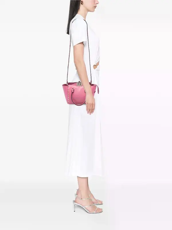 Valentino Garavani Rockstud Leather Double Handle Tote Satchel