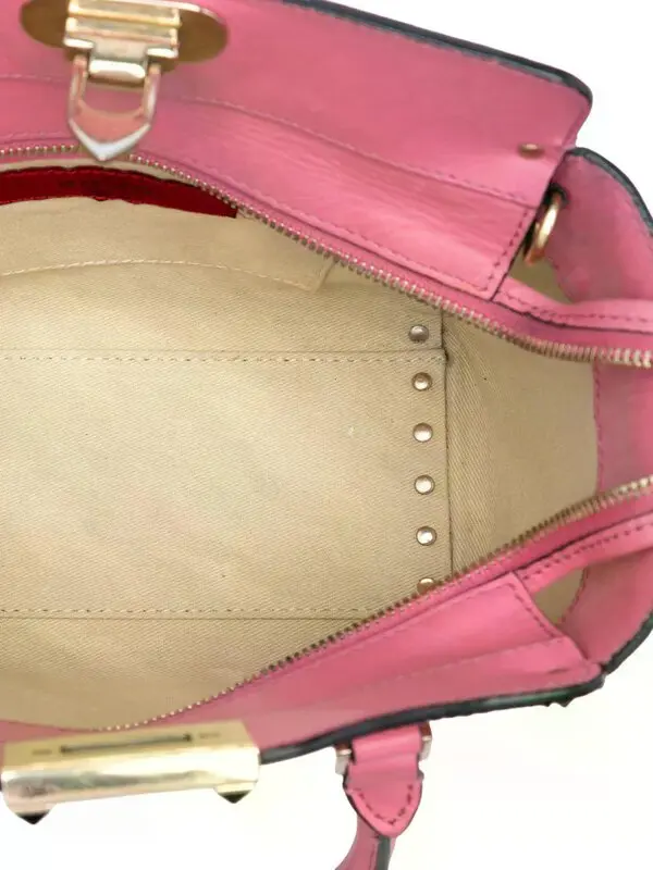 Valentino Garavani Rockstud Leather Double Handle Tote Satchel