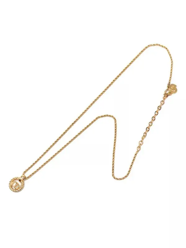 Dior 20th Century Plated Cd Logo Pendant Necklace - Gold