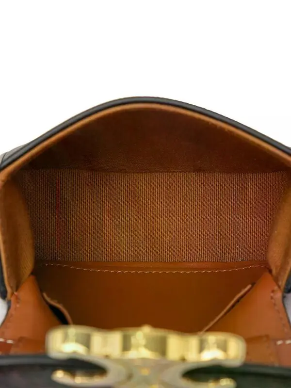 Celine Mini Triomphe Coated Canvas Claude Crossbody Bag - Brown