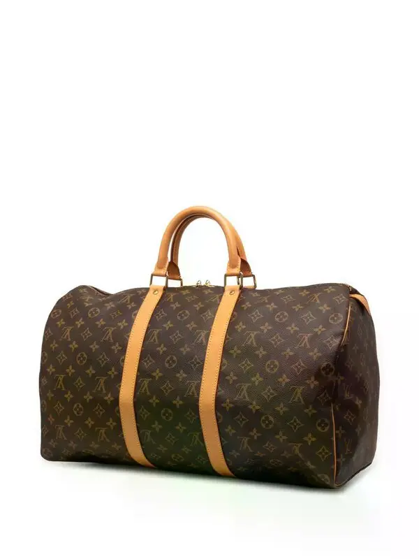 LOUIS VUITTON Monogram Canvas Keepall 50 Travel Bag - Brown