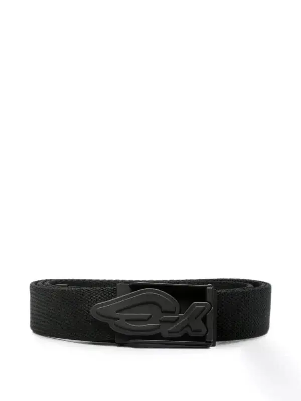 Y3 Woven Belt With Logo Plaque - Black