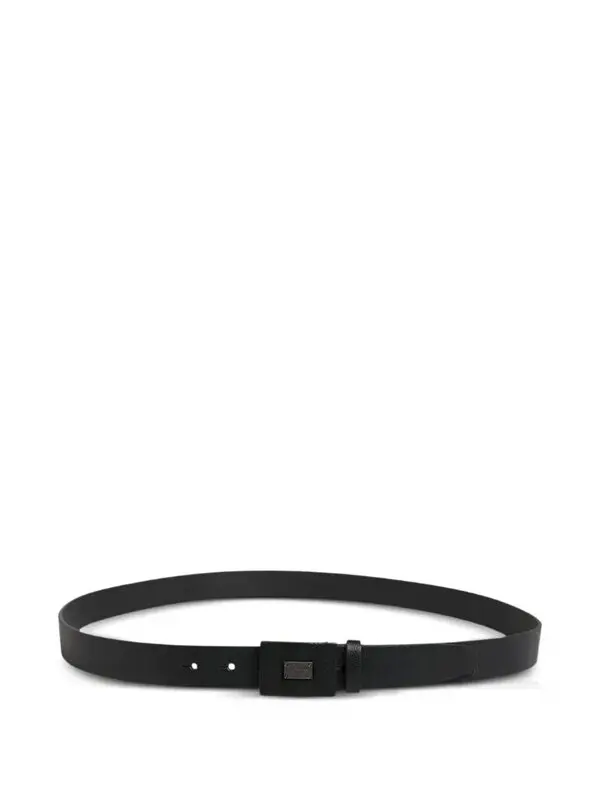 Dolce & Gabbana Logo Plaque Leather Belt