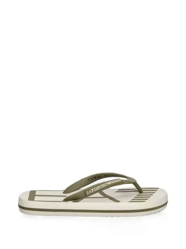 EA7 Logo Lettering Flip Flops - Neutrals