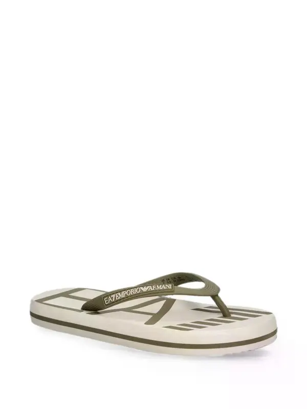 EA7 Logo Lettering Flip Flops - Neutrals