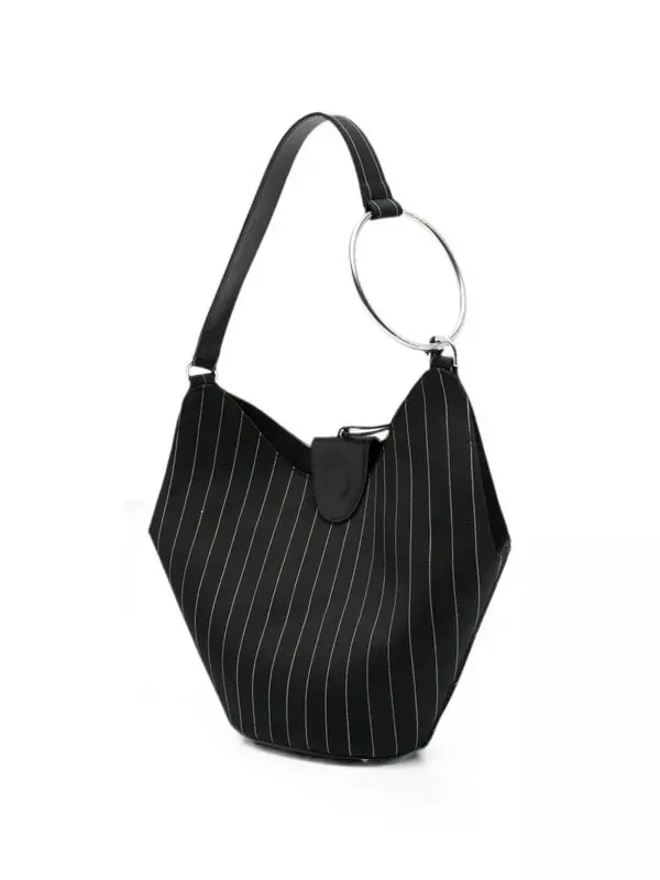DONDUP Pinstripe Pattern Ring Handle Tote Bag