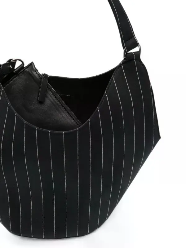 DONDUP Pinstripe Pattern Ring Handle Tote Bag