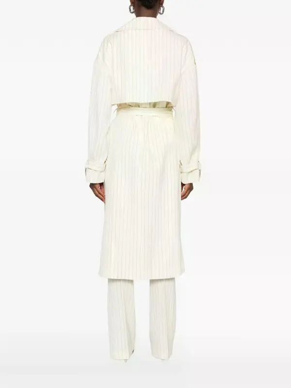 DONDUP Pinstripe Belted Coat