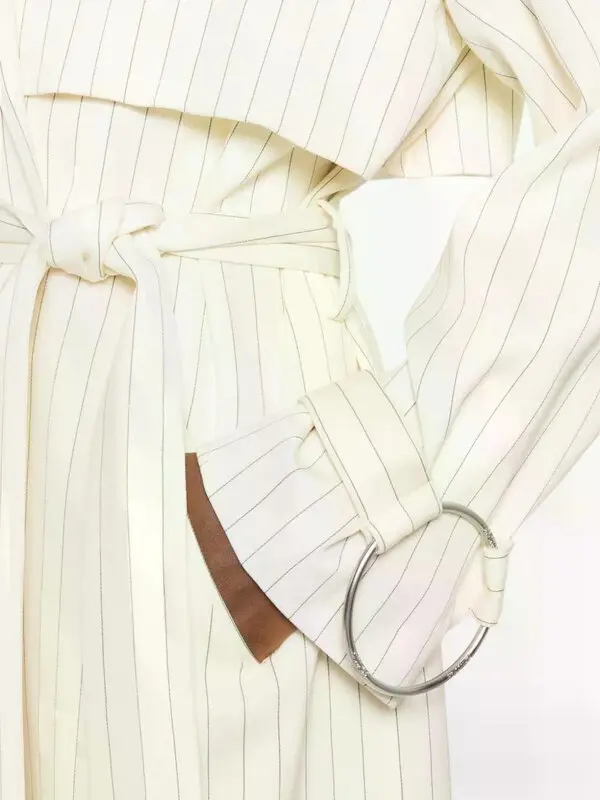 DONDUP Pinstripe Belted Coat