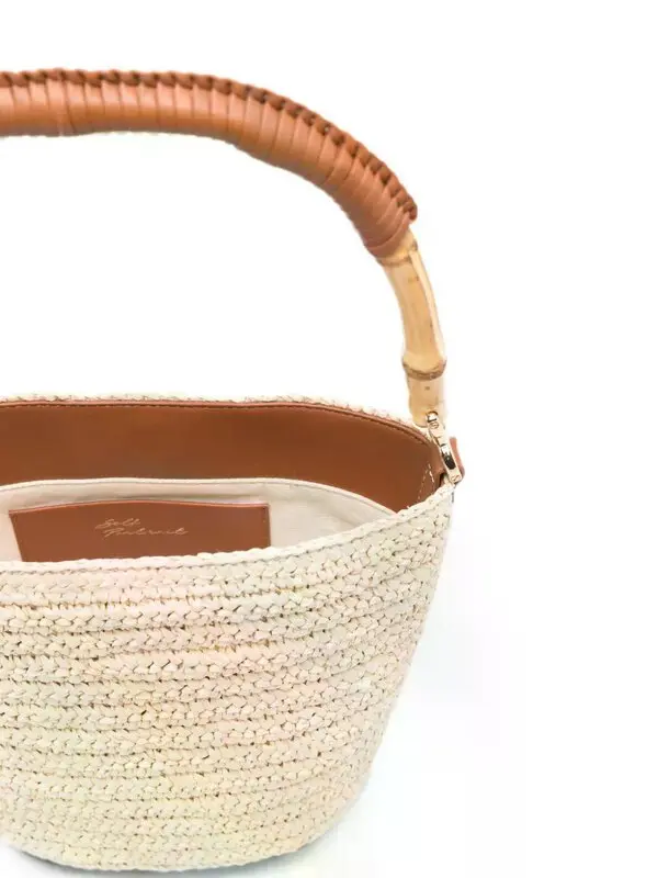 SELF-PORTRAIT Raffia Charm Bucket Bag