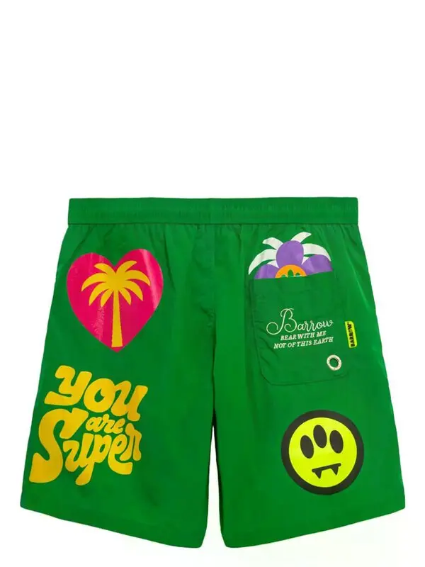 BARROW Popeline Swimming Shorts With All-over Graphic Print