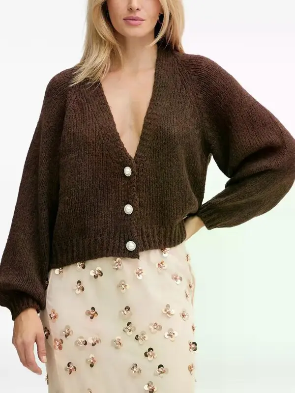 HAVEONE Long-sleeved V-neck Cardigan