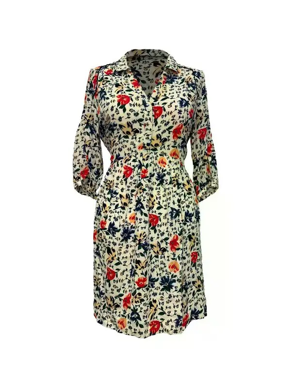 Ba&sh Floral Print Button Up Mini Dress
