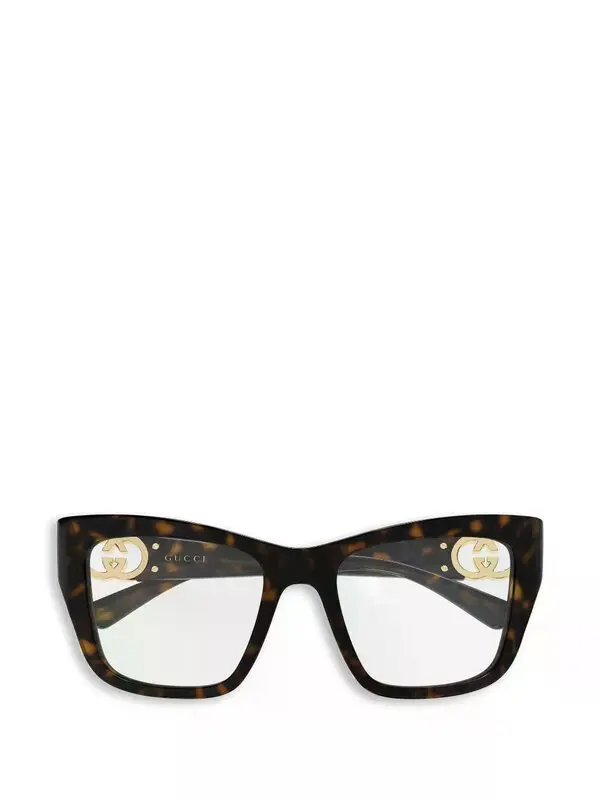 Gucci Interlocking G Tortoiseshell-effect Eyeglasses - Brown