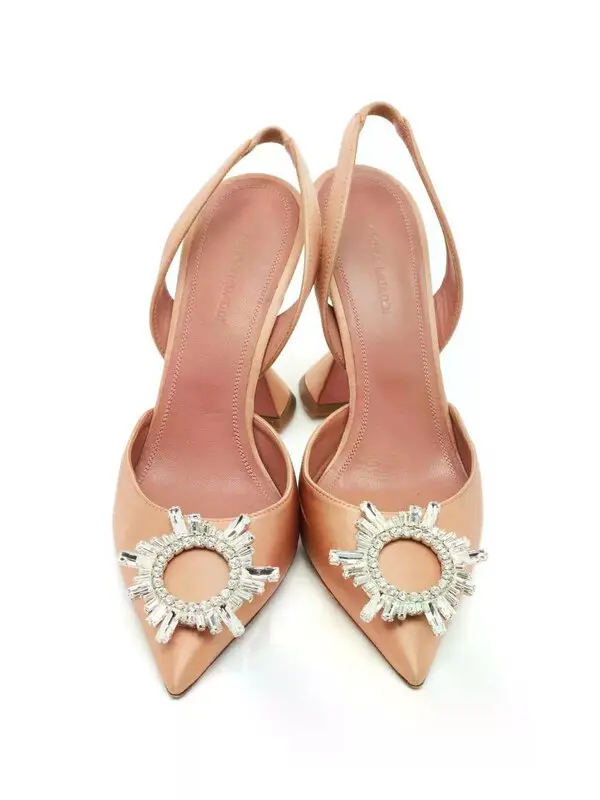 Amina Muaddi Begum Heeled Pumps With Crystal Embellishments