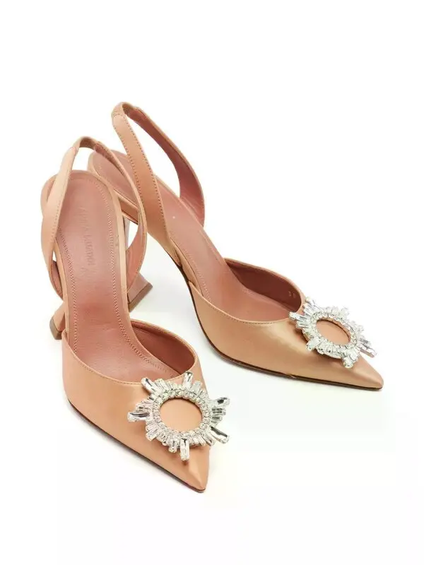 Amina Muaddi Begum Heeled Pumps With Crystal Embellishments