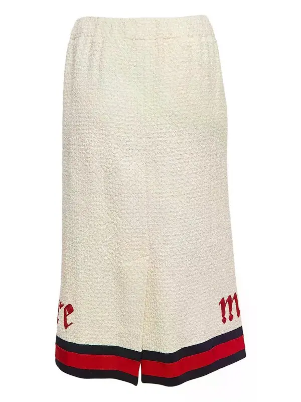 Gucci Tweed Embroidered Midi Skirt