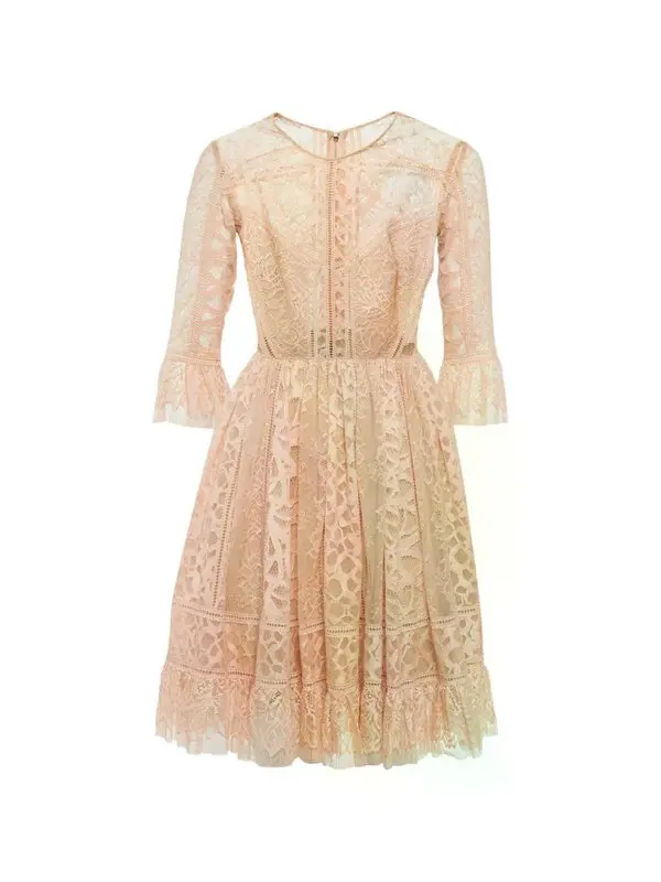Elie Saab Lace Ruffled Dress