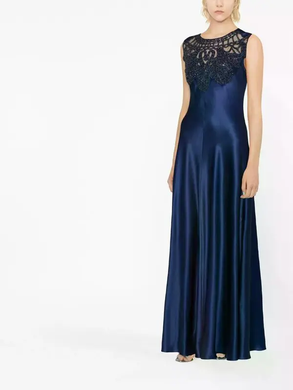 Alberta Ferretti Embellished Silk Maxi Dress