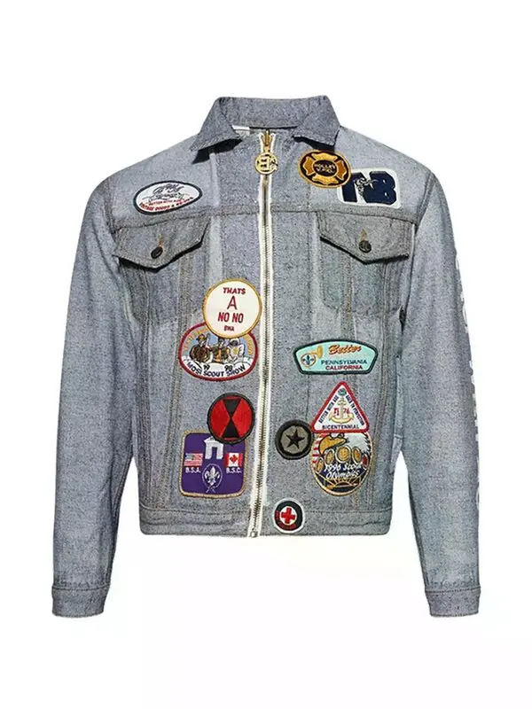 BETTER WITH AGE Patch Detail Reversible Denim Jacket