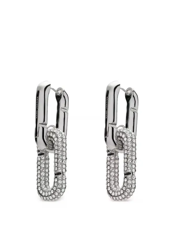 Marc Jacobs The Pop J-marc Pavé Drop Earrings - Silver