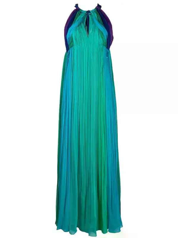 Alberta Ferretti Draped Tulle Silk Gown