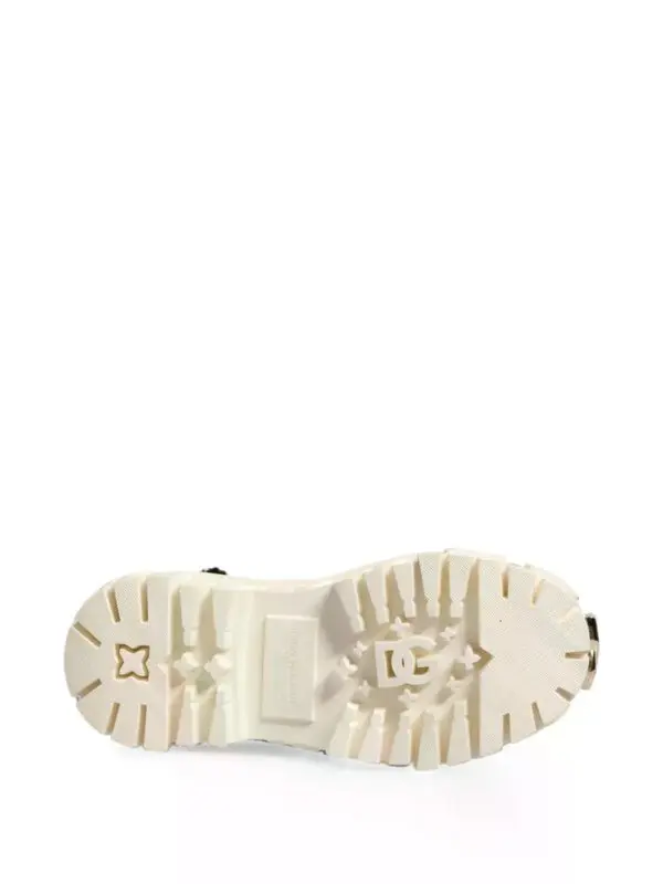 Dolce & Gabbana Logo Plaque Chain Detail Ankle Boots