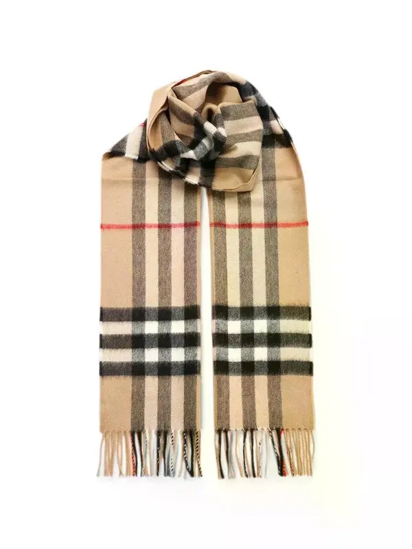 Burberry Check Fringed Scarf - Neutrals