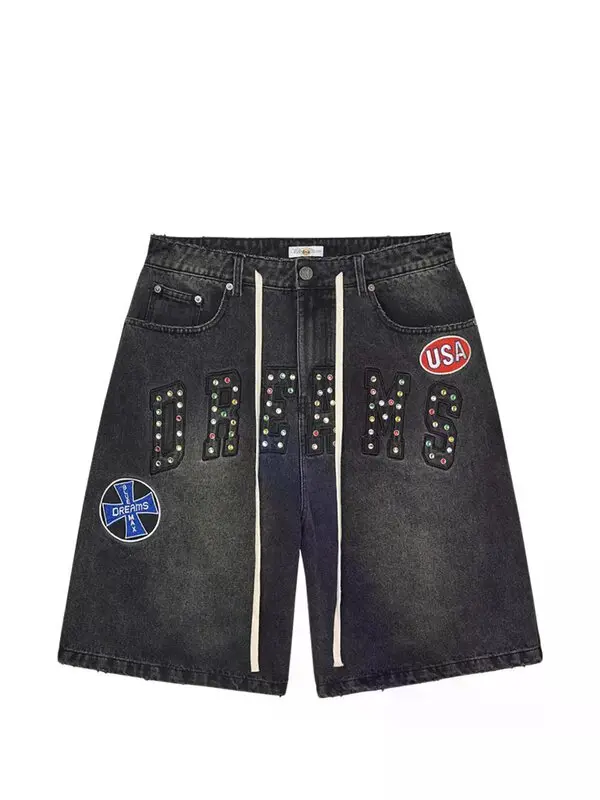 VALE FOREVER Patch Detail Denim Shorts